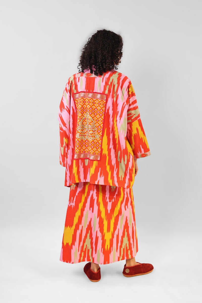 Oversized jacket in printed cotton gabardine with patch pockets – MIX ...