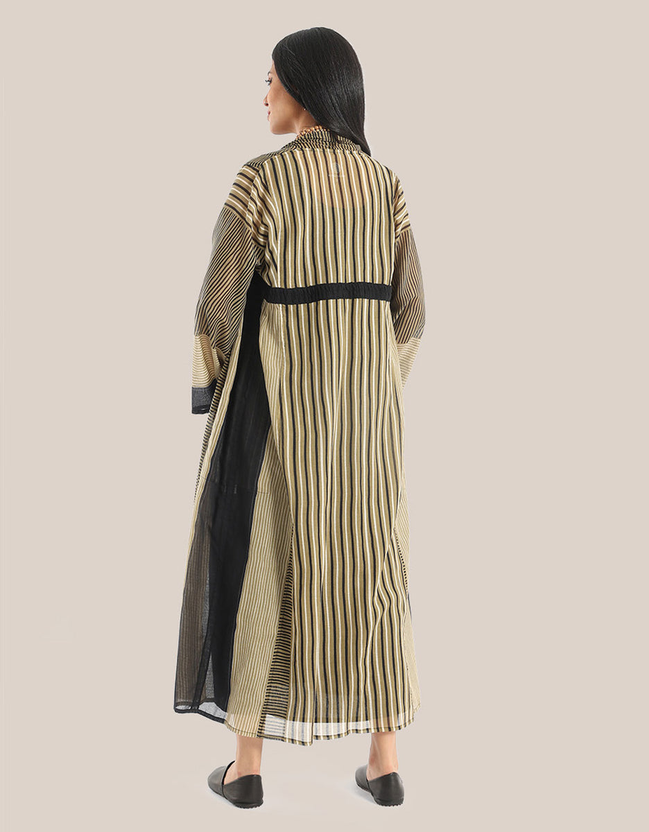 Printed long coat with shawl collar – MIX AND MATCH